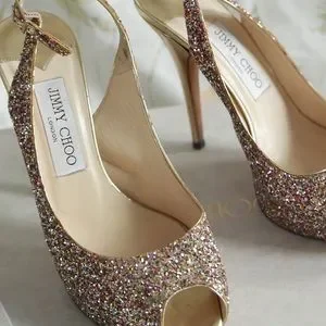 Jimmy Choo | Shoes | Jimmy Choo Peep Toe Multicolor Glitter Heels ...